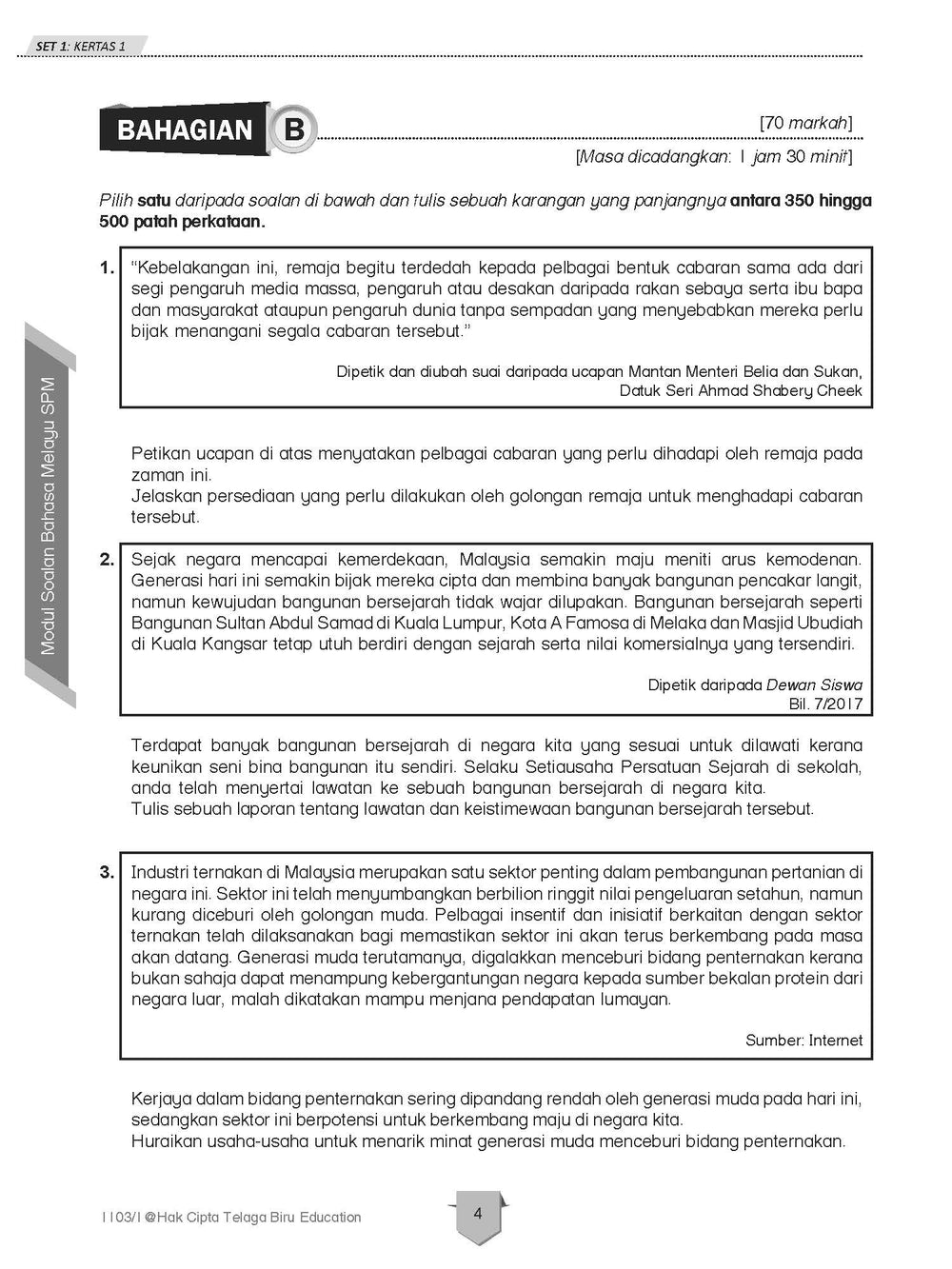 Modul Soalan Bahasa Melayu SPM Format 2021 - (TBBS1241)