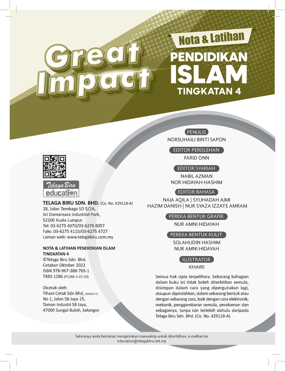 Great Impact Nota Dan Latihan Pendidikan Islam Tingkatan 4 - (TBBS1286