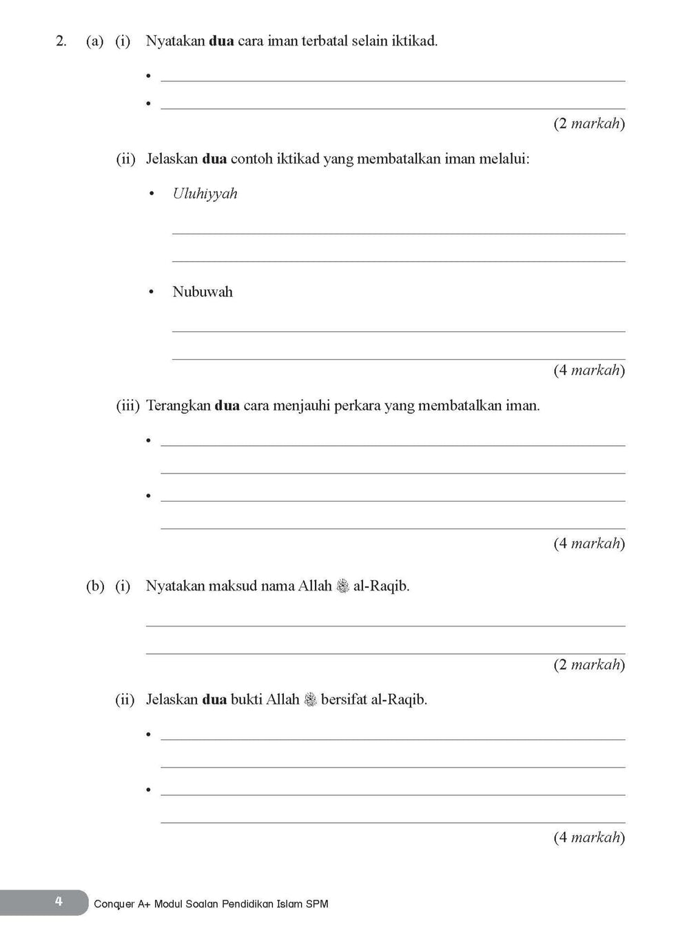 Conquer A+ Modul Soalan Pendidikan Islam SPM- (TBBS1296)